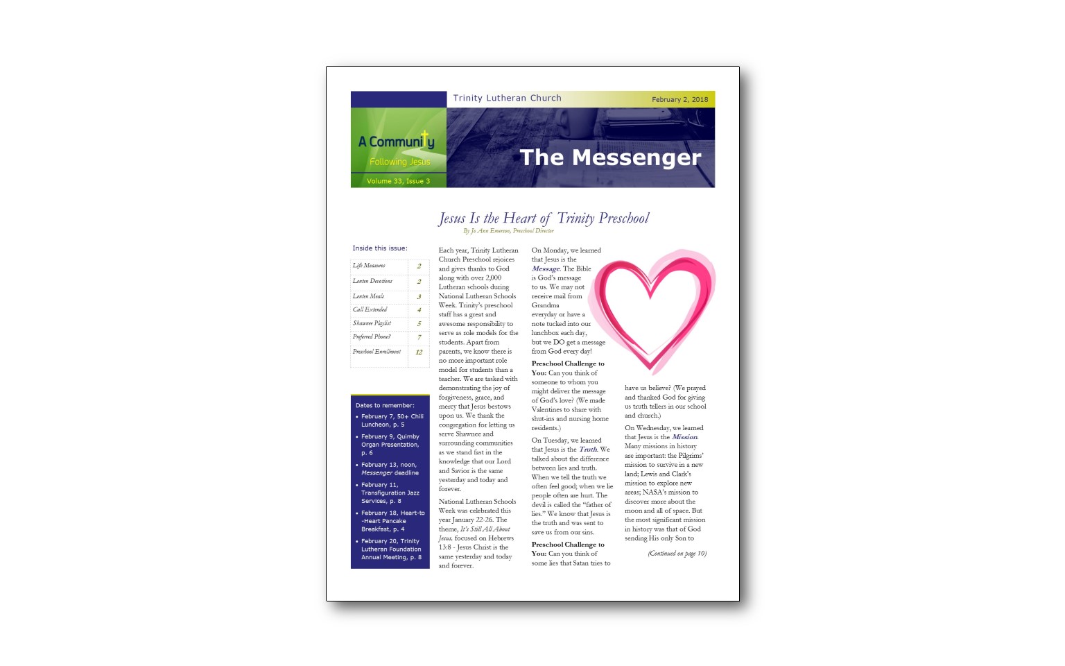 February 2 Trinity Messenger | tlcms.org