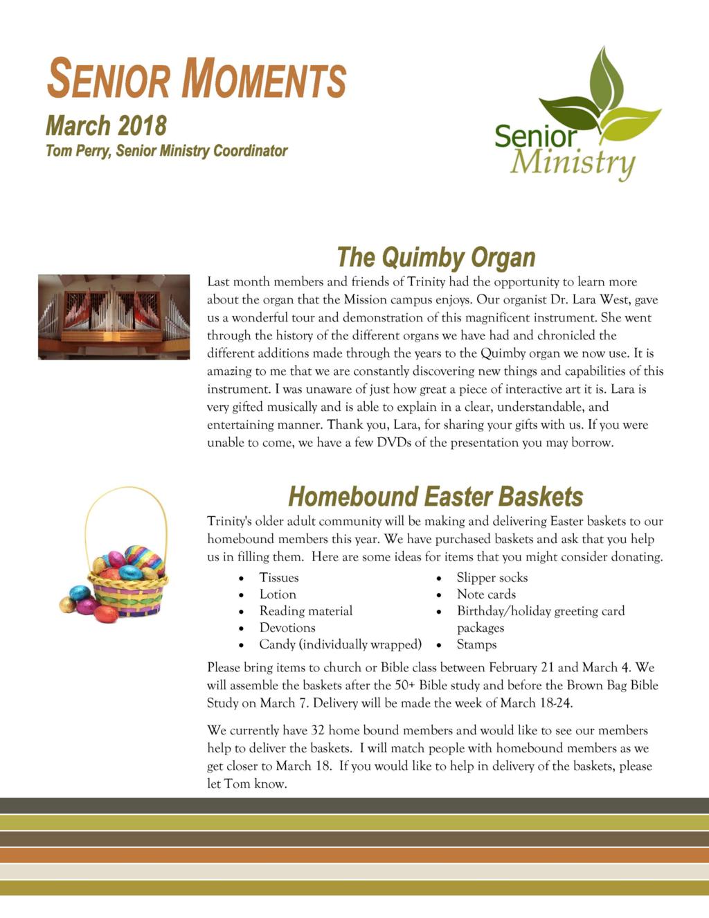 March 2018 Senior Moments Newsletter | tlcms.org