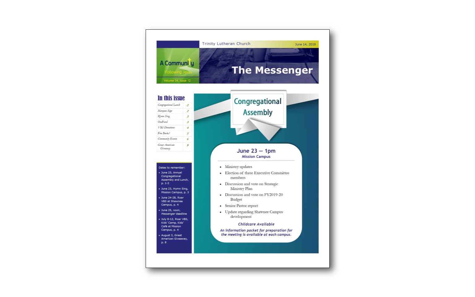 June 14 Trinity Messenger | tlcms.org