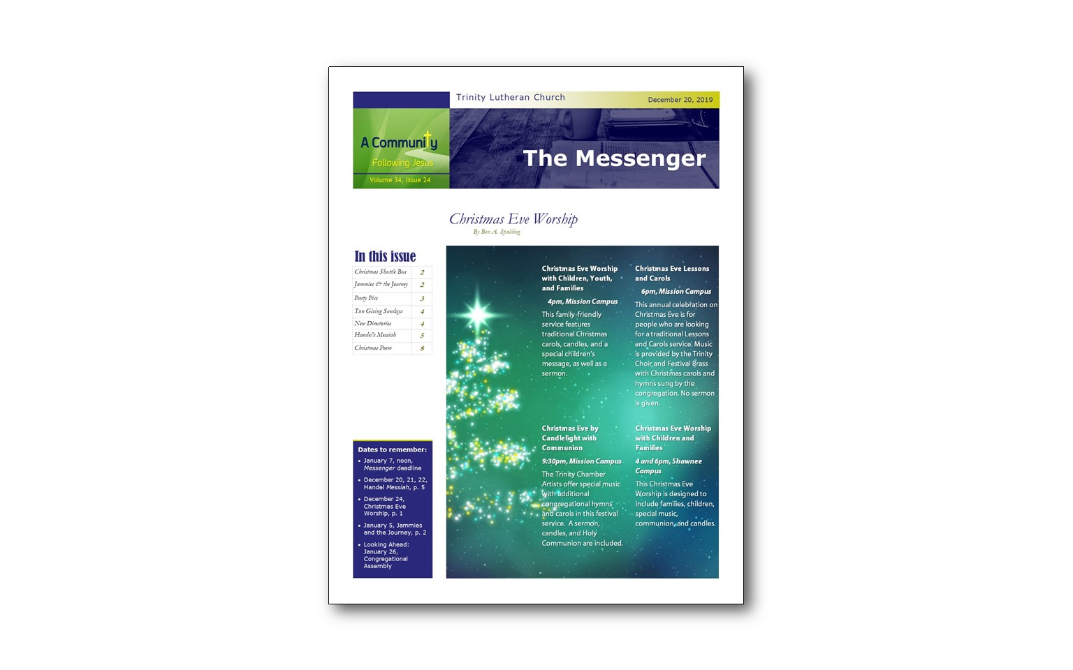 December 20 Trinity Messenger | tlcms.org
