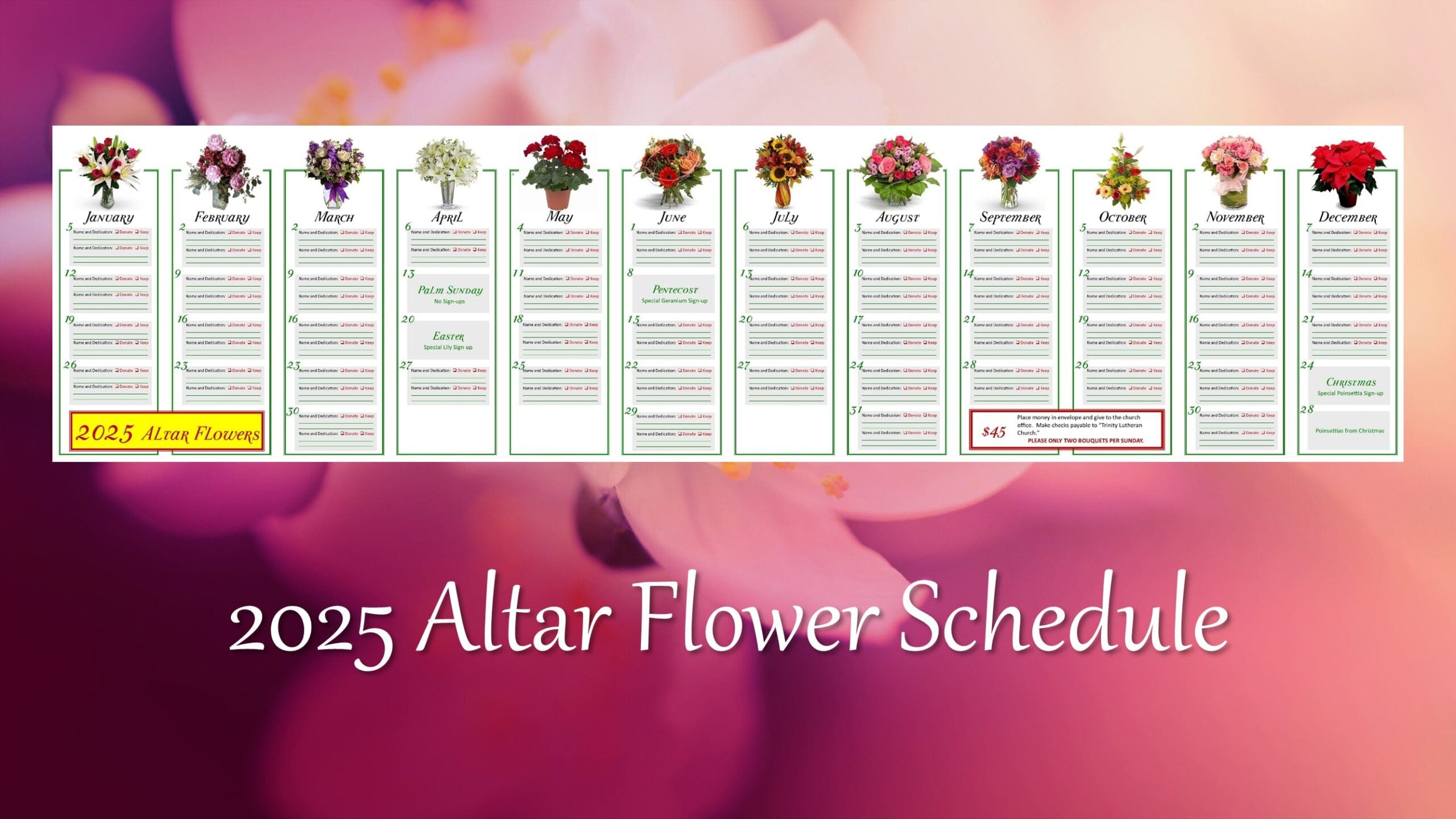 2025 Altar Flower Schedule | tlcms.org