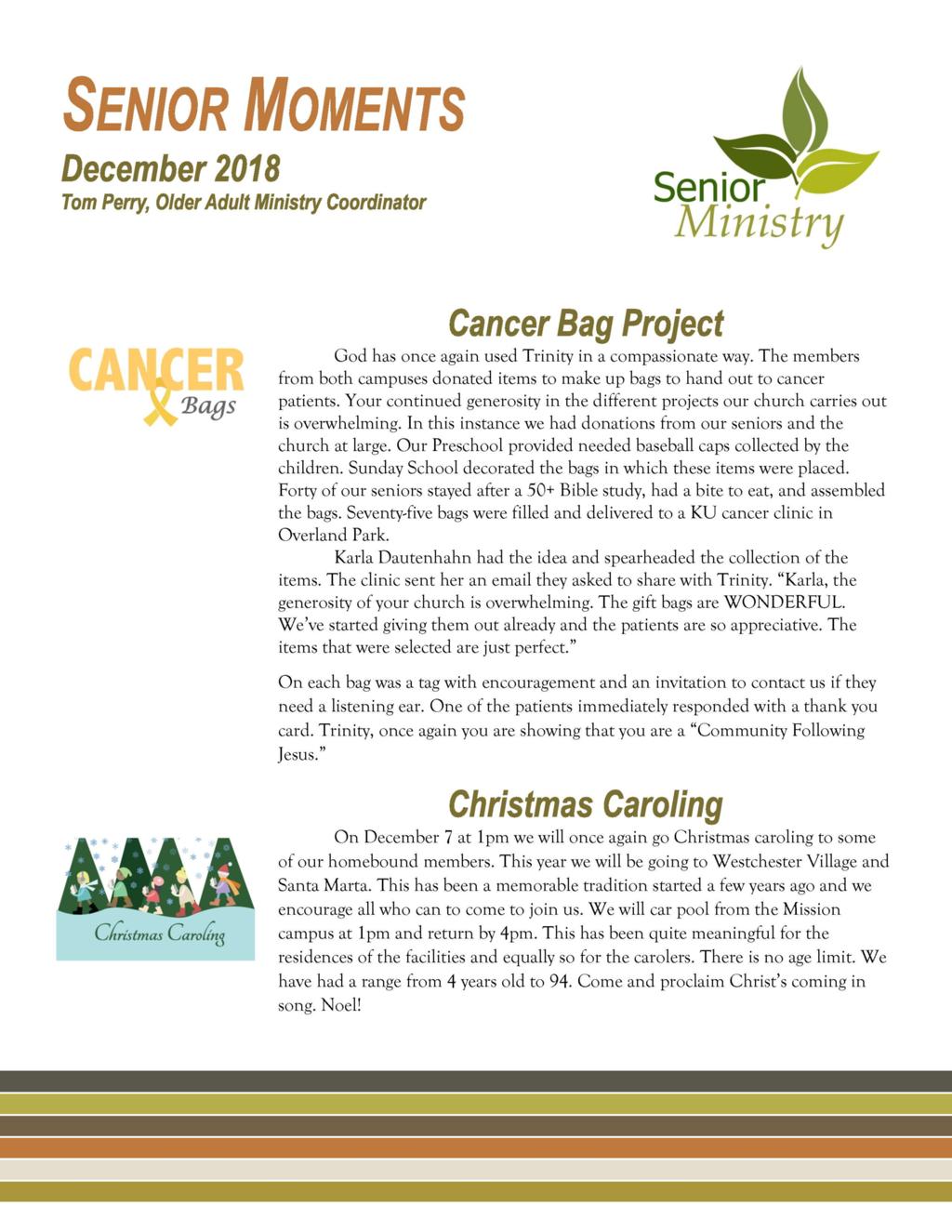 December Senior Moments Newsletter | tlcms.org